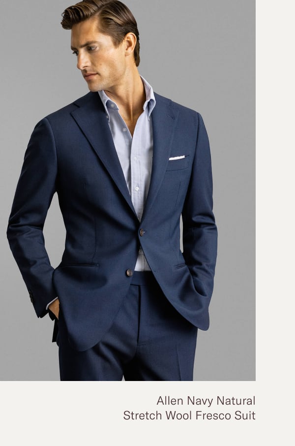 Allen Navy Natural Stretch Wool Fresco Suit